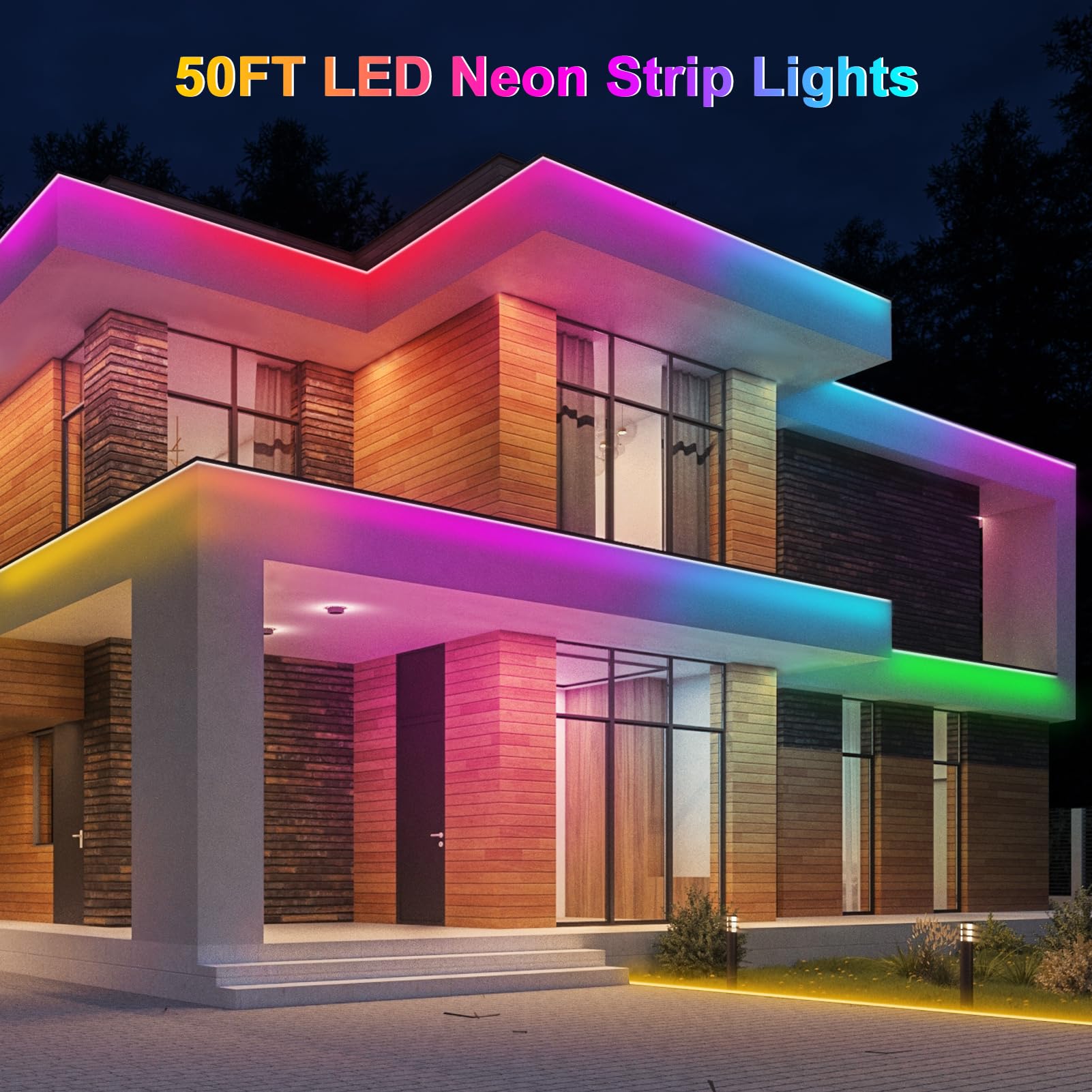 Mua 50ft LED Neon Rope Lights with Remote APP Control IP67 Waterproof ...