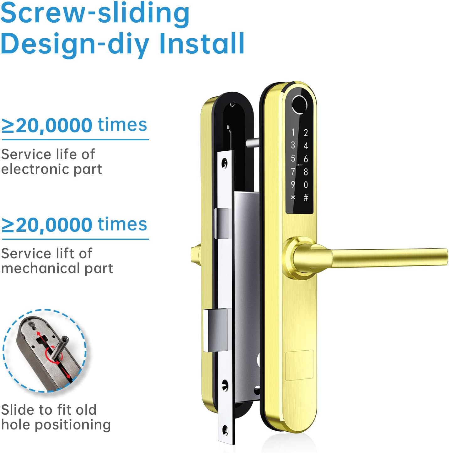 Ruveno Slim Fingerprint Bluetooth Smart Door Lock with Touchscreen ...