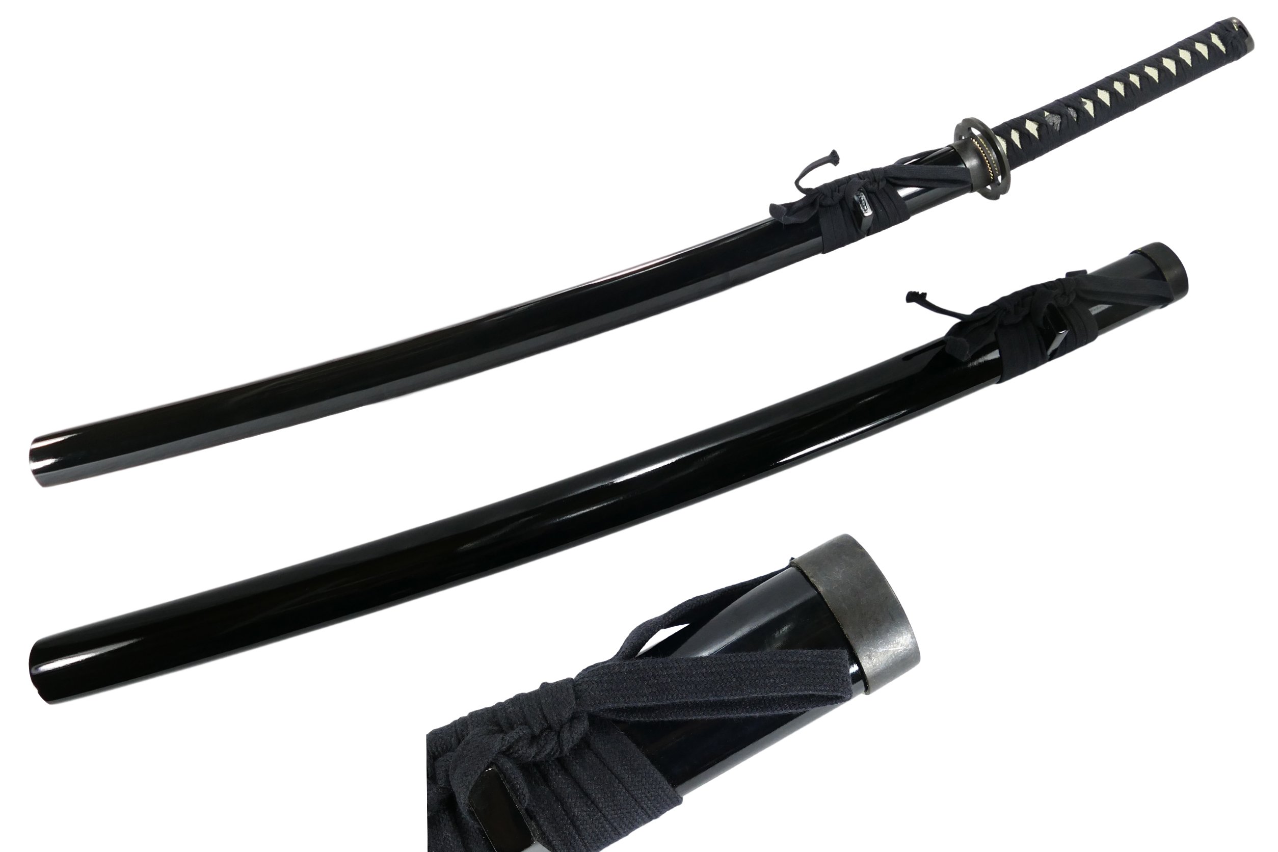 MAKOTO Handmade Practical Musashi Ring Samurai Katana Black Sword Sharp ...