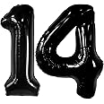 Amazon.com: Giant, Black 14 Balloon Numbers Foil - 40 Inch | Black ...