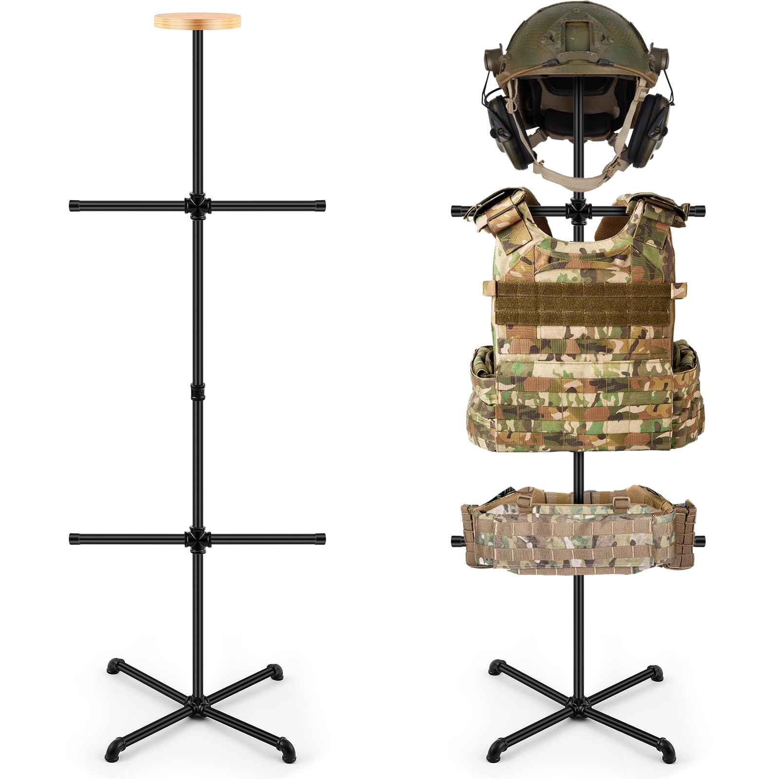 Threehoney Tactical Body Armor Stand Military Tactical Gear Stand Black ...