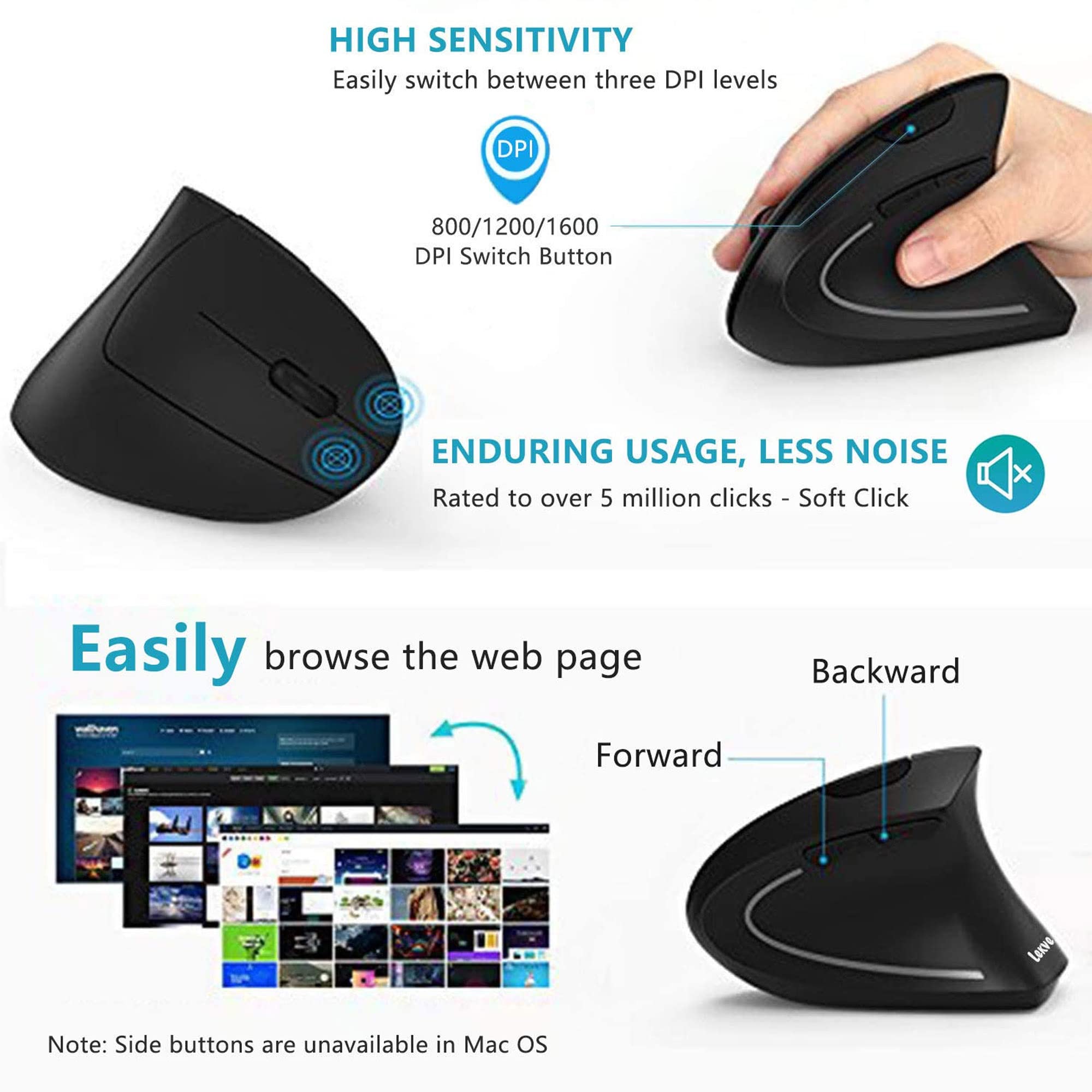 Mua Lekvey Ergonomic Mouse, Vertical Wireless Mouse - Rechargeable 2 ...