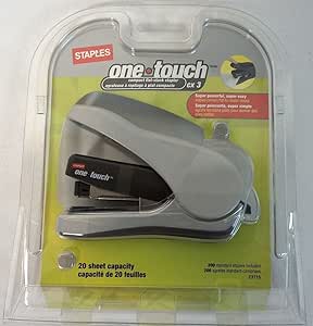 Staples One Touch CX3 Compact Flat Stack Gray Stapler - 20 Sheet ...