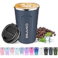 Amazon.com: Insulated Coffee Mug 12oz, Travel Coffee Mug with Lid, Leakproof Coffee Thermos No ...