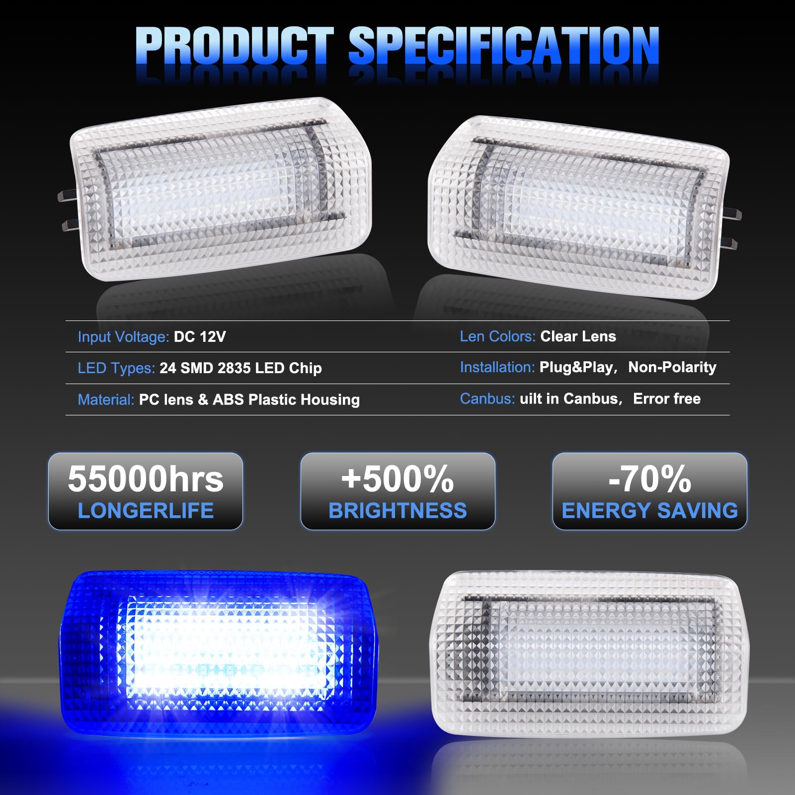 Mua Blue LED Side Door Courtesy Light 2PCS Welcome Courtesy Light Lamp ...
