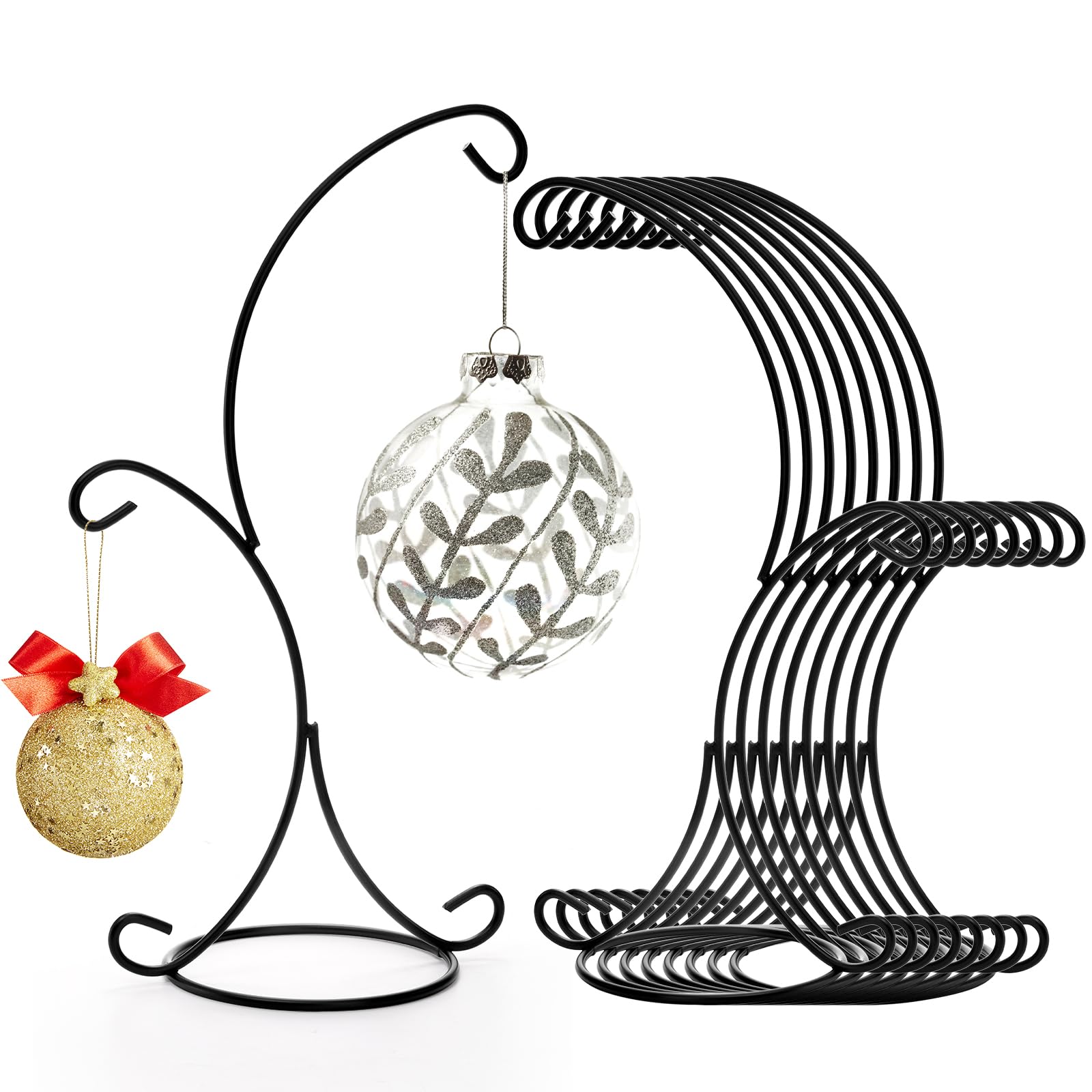 Kingrol 8 Pack Ornament Display Stands, 14" Iron Pothook Stands with ...