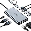 RayCue 9-in-1 USB C Docking Station Triple Display, 2X HDMI & VGA 4K ...