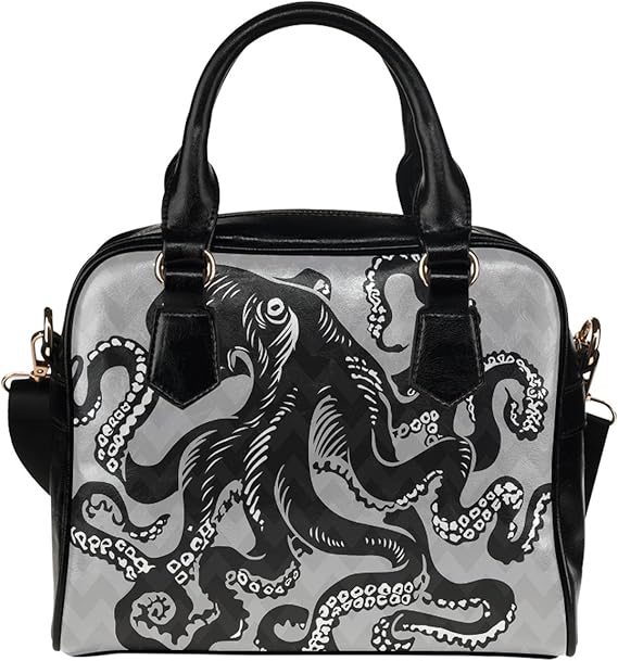 Amazon.com: InterestPrint Ocean Animal Octopus PU Leather Aslant ...