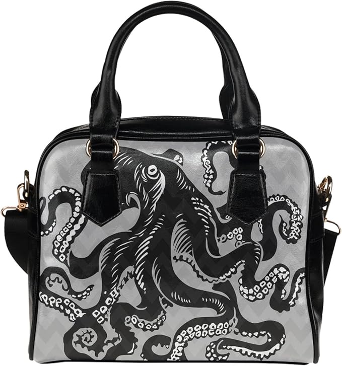 Amazon.com: InterestPrint Ocean Animal Octopus PU Leather Aslant ...