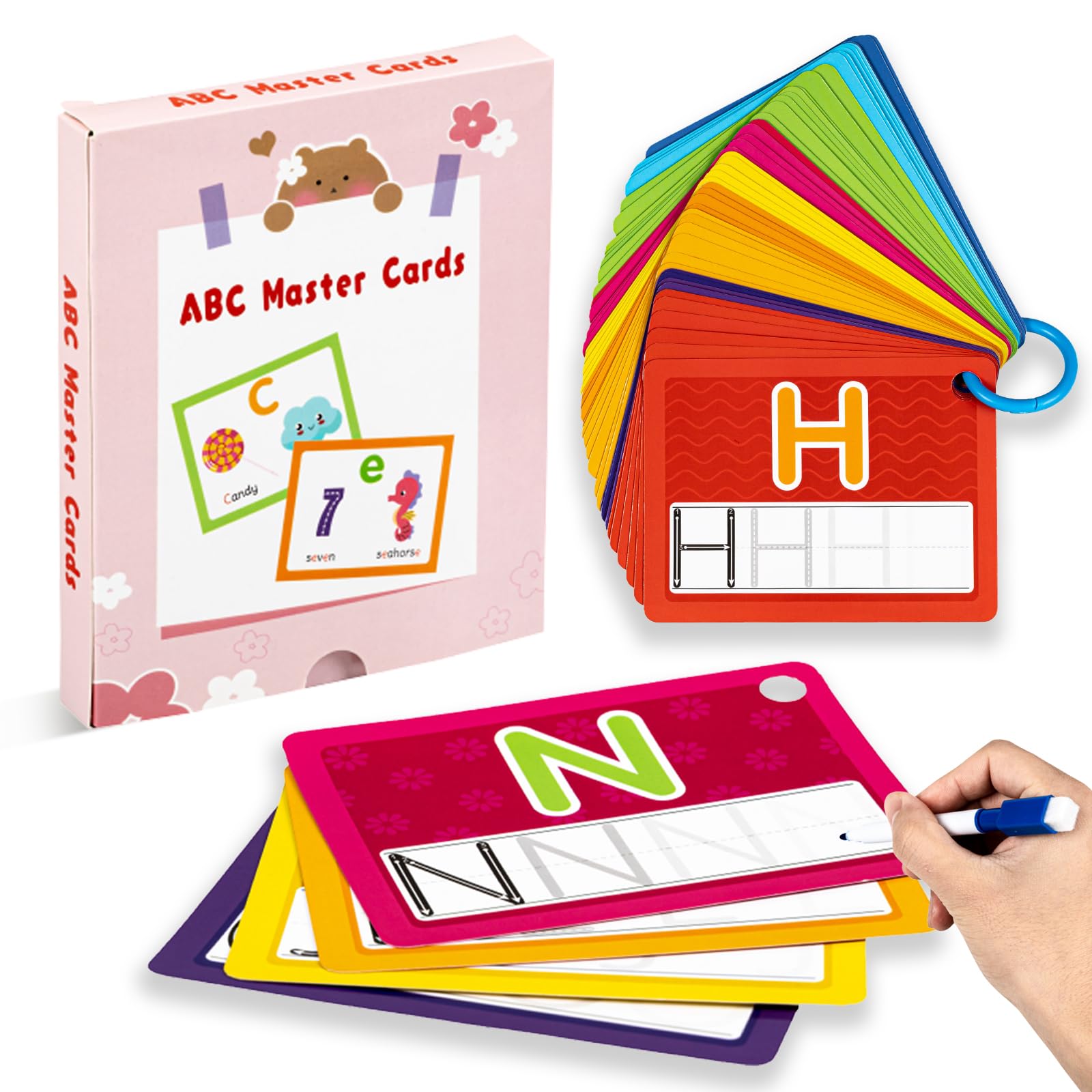 Mua Alened Alphabet Flash Cards, 52 Uppercase and Lowercase ABC Flash ...
