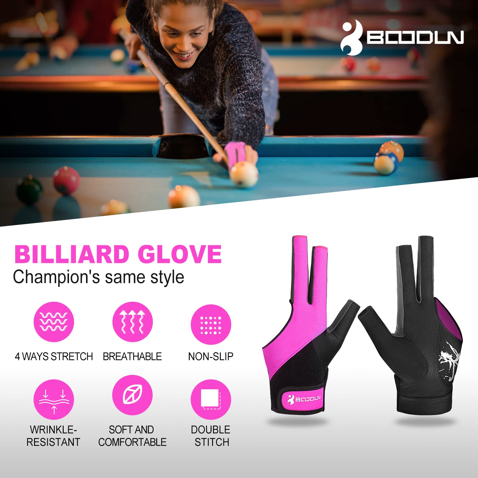 Mua Lion helper Billiard Pool Gloves for Left Hand 3 Finger, Splicing ...