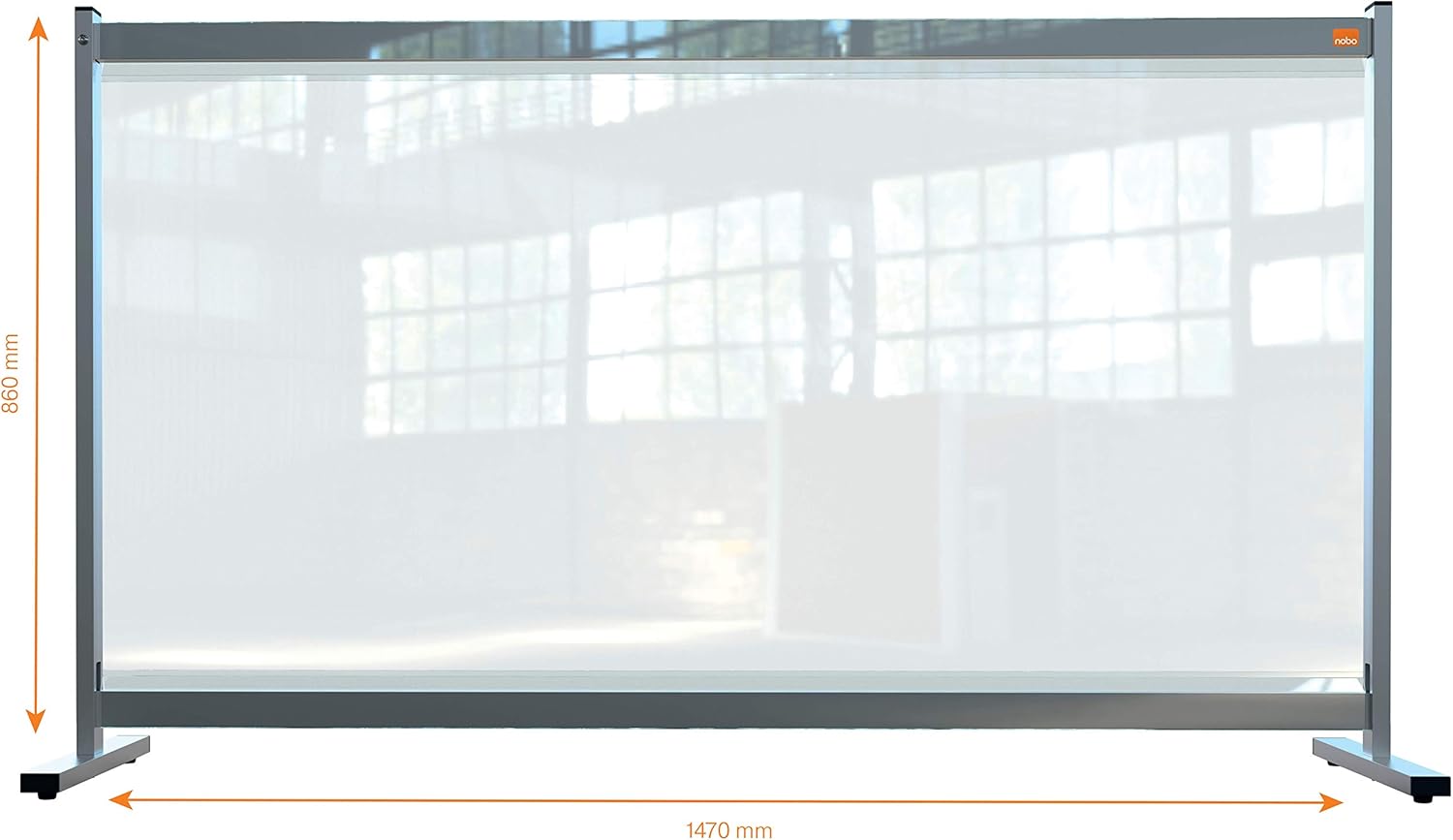 Nobo Social Distancing Screen, 1.65 m High Clear PVC Protective Desk ...