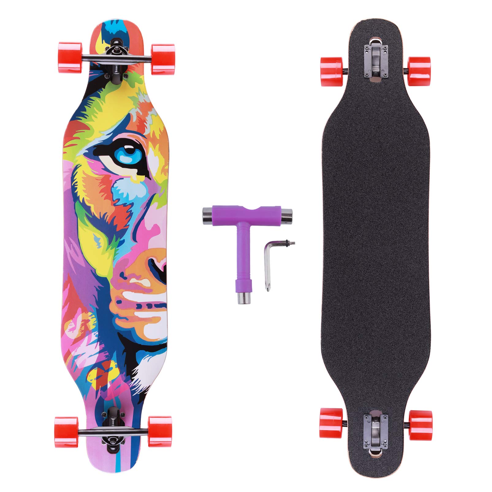 Mua BOCIN 41 inch Freeride Longboard Drop Through Skateboard 8 Ply ...