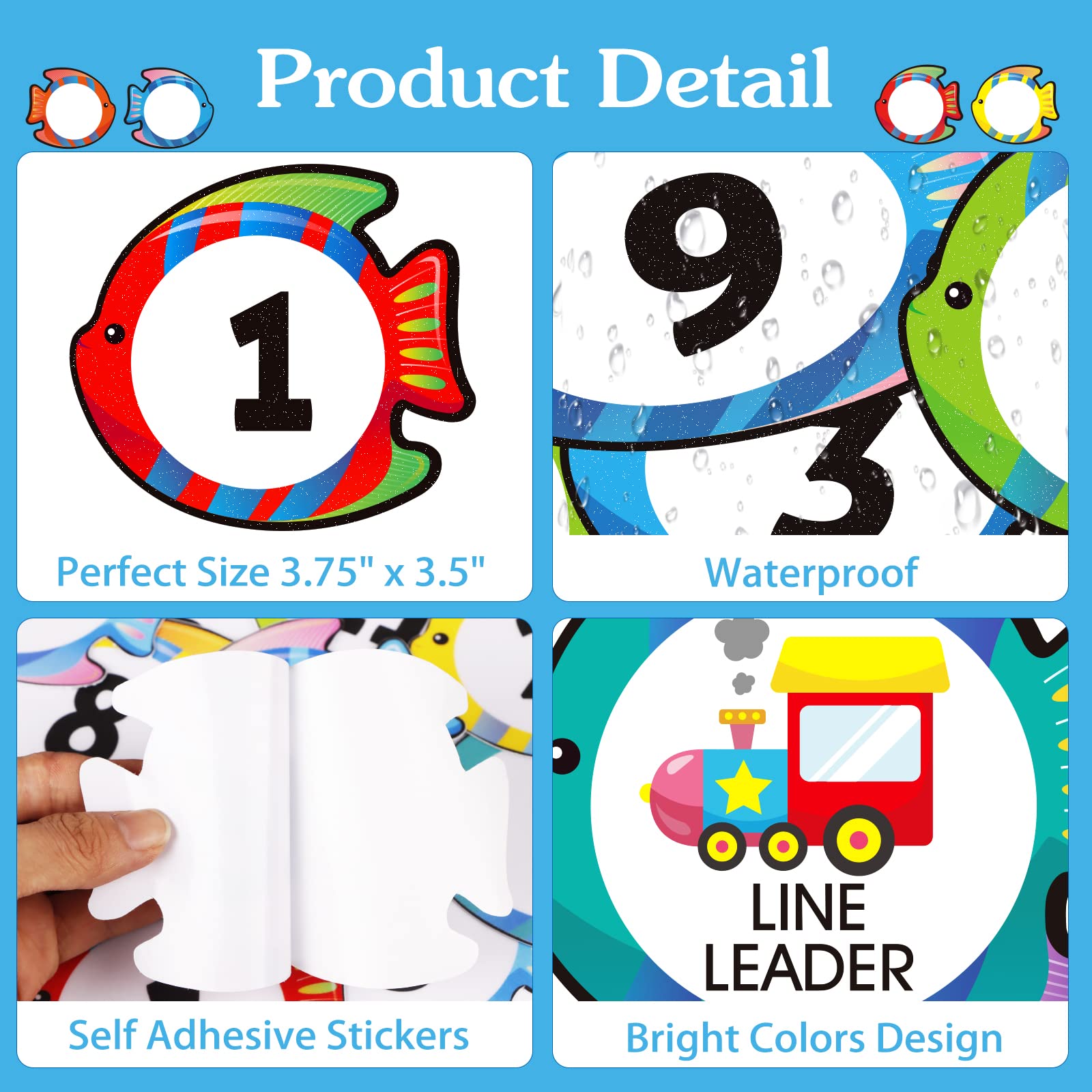 Mua WhatSign 36Pcs Line Up Spots for Classroom Floor Numbers Stickers ...