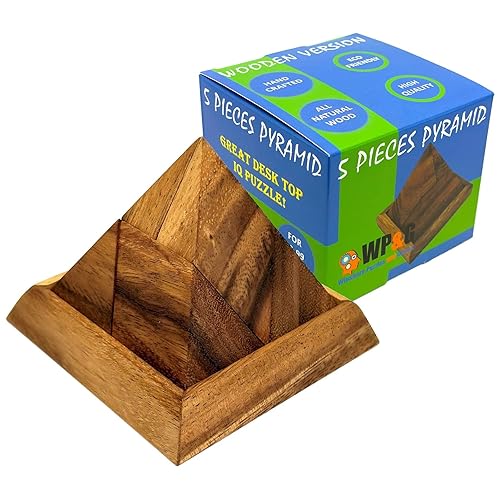 Triangle Pyramid 5 Pieces 3D Wooden IQ Brain Teaser Puzzle in Kuwait ...