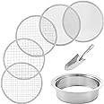 Amazon.com : Soil Sifter Stainless Steel Riddle Sieve Set for Gardening ...