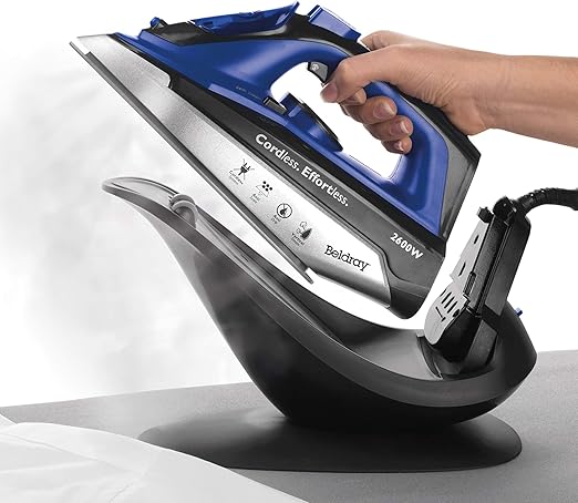 Beldray BEL0747 2 in 1 Cordless Steam Iron, 300 ml, 2600 W, Blue ...
