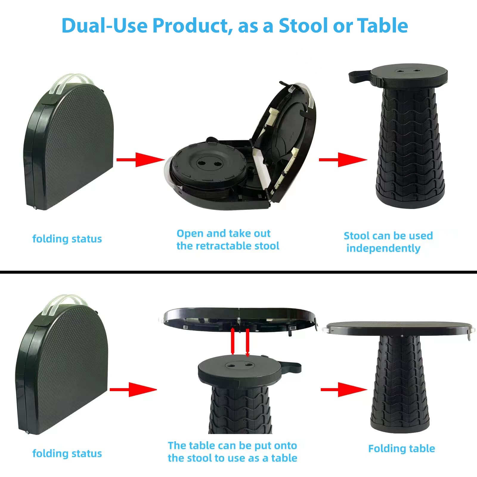 Mua Outward Gear Collapsible Stool and Folding Table Combo 2-in-1 Dual ...