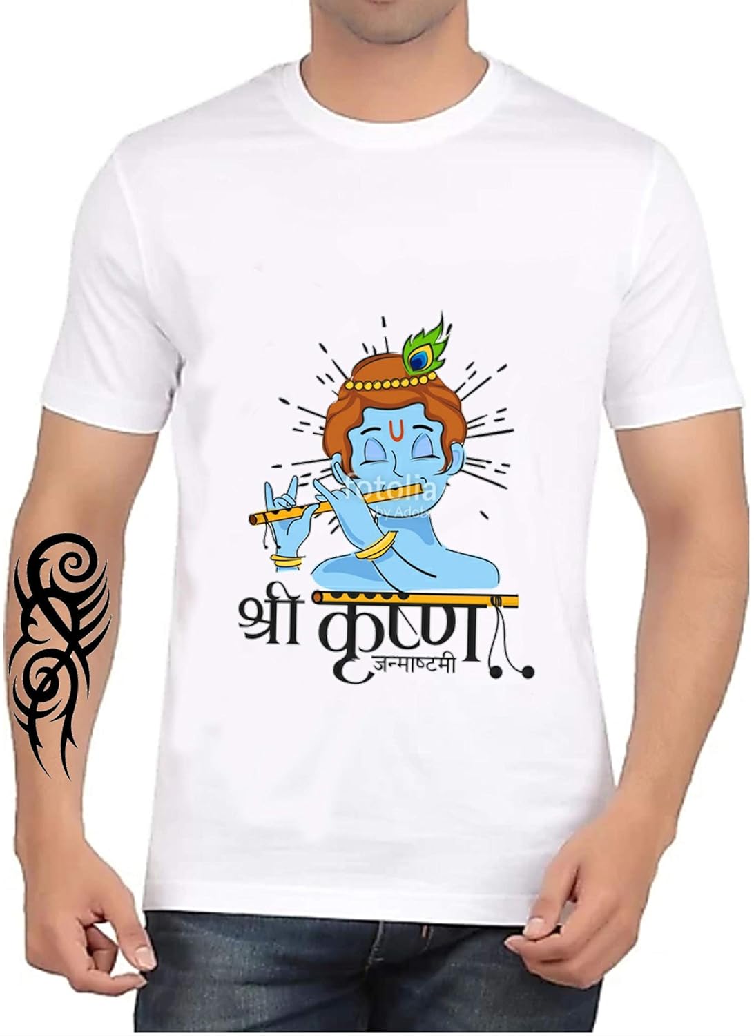 JMP shri radhe Krishna White t Shirt: Amazon.in: Clothing & Accessories