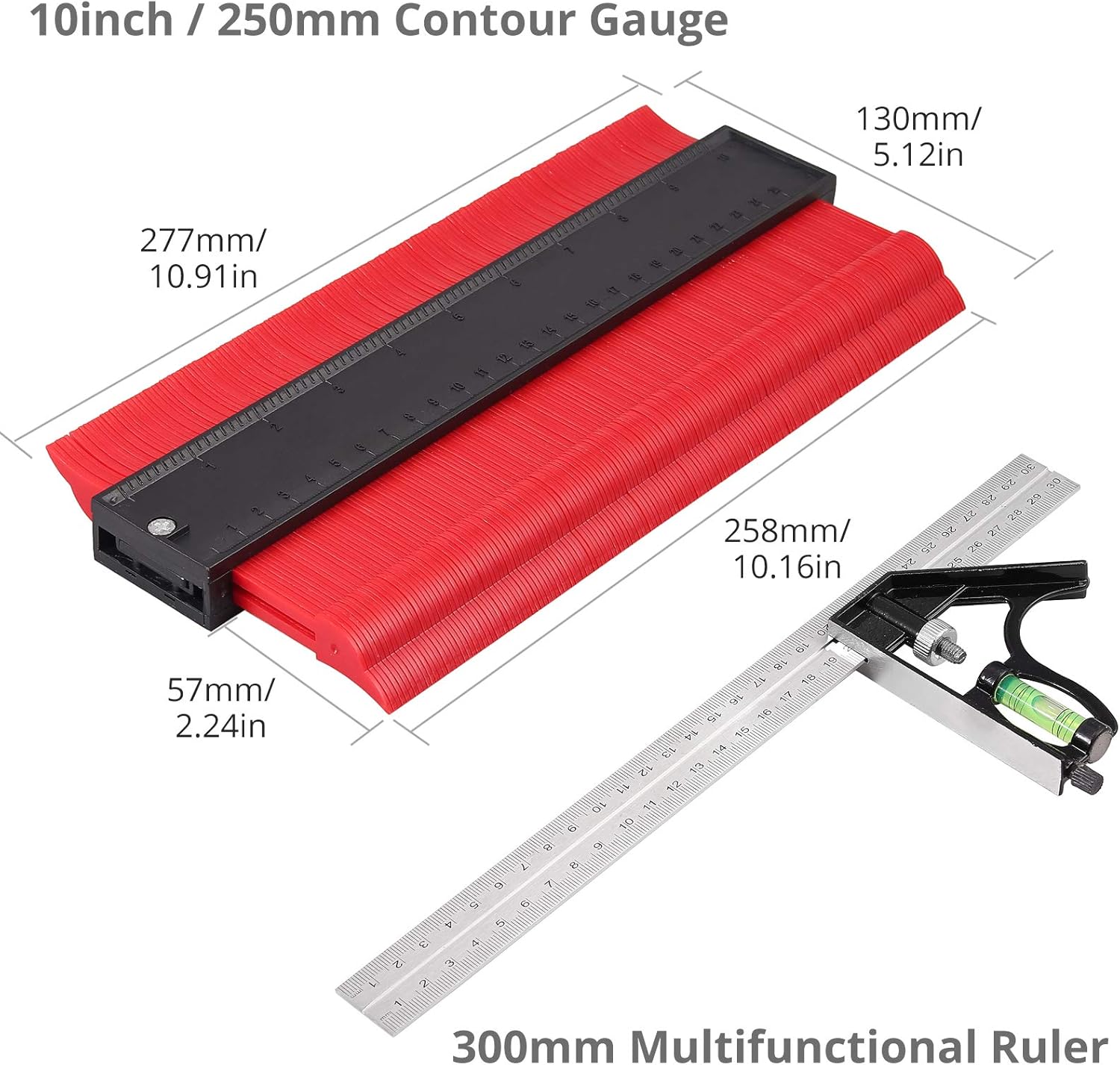 Kamtop 10 Inch Contour Gauge 250mm Contour Gauge with Metal Combination ...