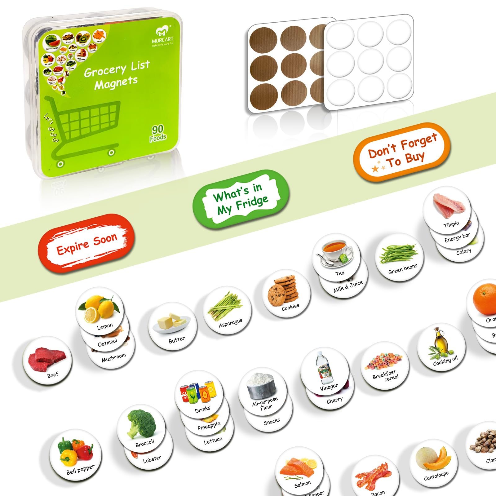 Mua M MORCART 93 Food Magnets for Fridge - Repeatable Visual Shopping ...