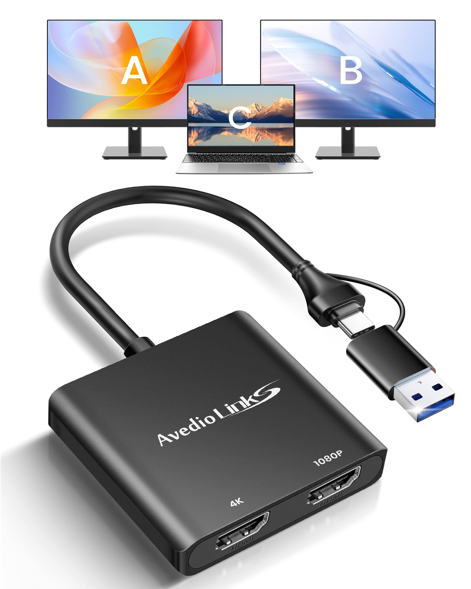 Mua avedio links USB C/USB 3.0 to HDMI Splitter Extended Display, USB C ...