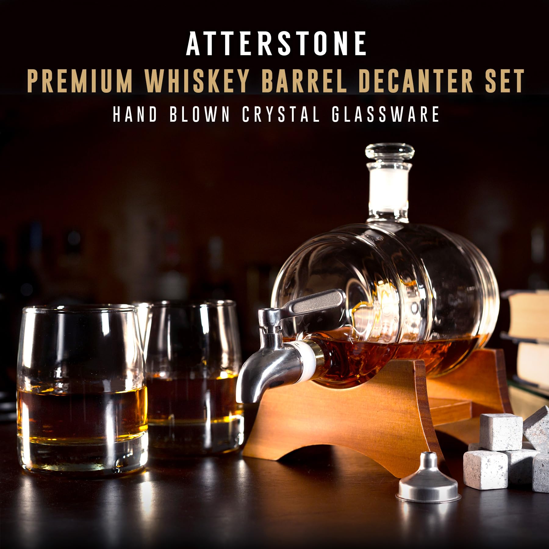 Mua Atterstone Barrel Whiskey Decanter Set. Bourbon, Scotch, Brandy ...