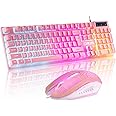 Amazon.com: CHONCHOW Pink Keyboard and Mouse Combo with Backlit ...