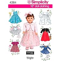 Amazon.com: Simplicity Sewing Pattern 7083 Doll Clothes, One Size ...