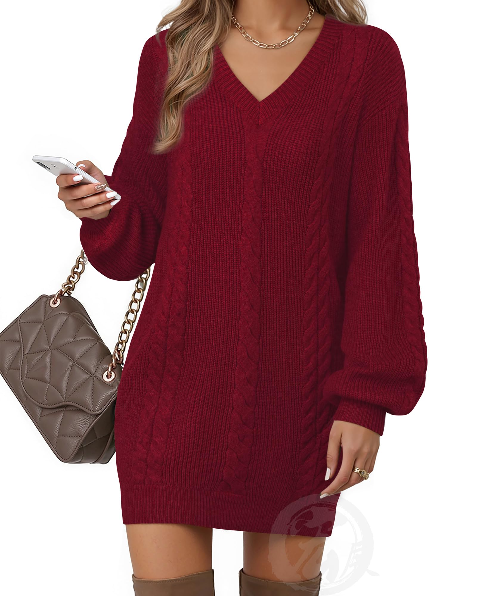 VAFOLY Long Sleeve Dress for Women Trendy Fall Winter Lightweight ...