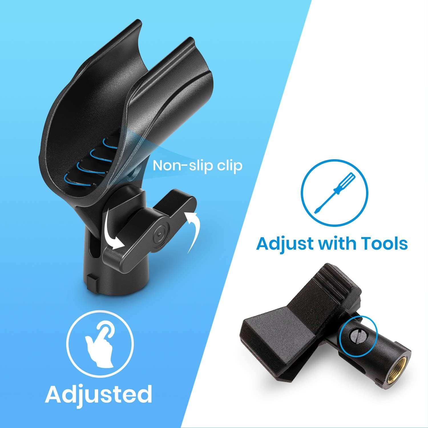 Universal Microphone Holder Clip 3-pack, Moukey Mic Holder Clip with 5/ ...