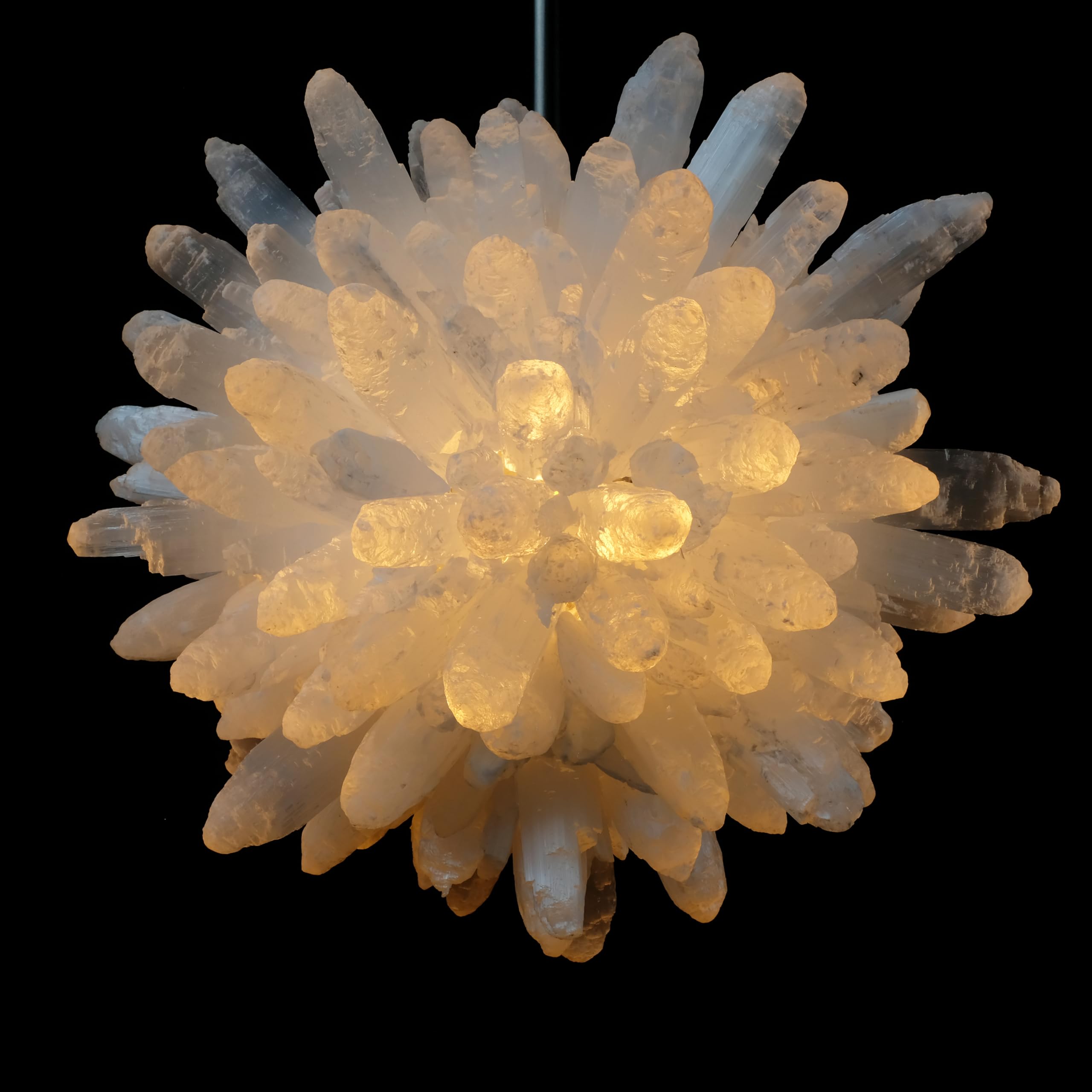 Selenite Crystal Pendant Light, Crystal Planets Ball Sphere Hanging ...
