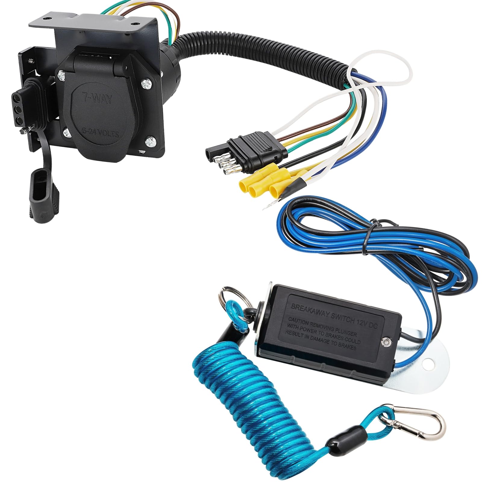 Mua Trailer Breakaway Switch 4 ft, Multi-Tow 4-Way Flat to 7-Way RV ...