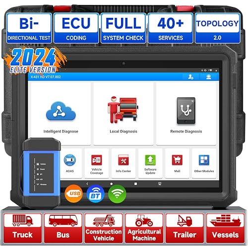 LAUNCH X431 V+ HDIII Heavy Duty Truck Scanner, 2024 Elite Bidirectional ...