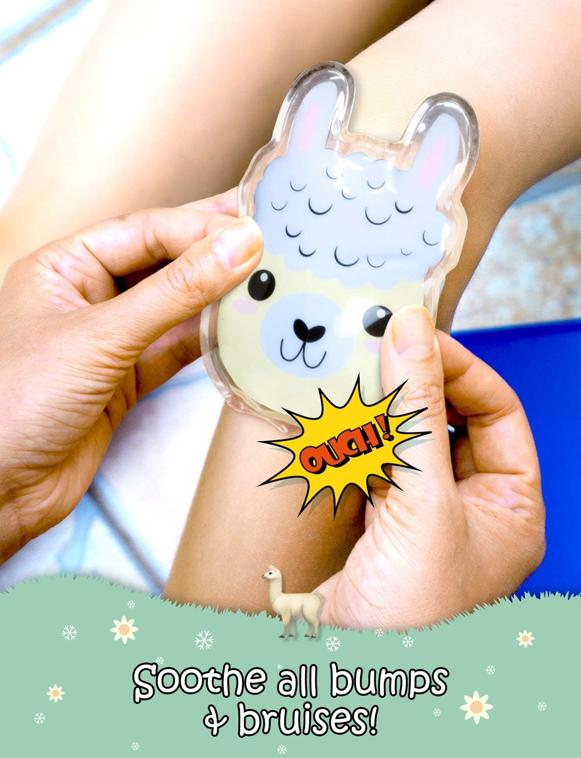 Cold Compress for Kids, Reusable Childrens Ice Pack – Llama, Fever ...