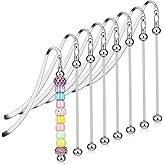 Amazon.com: Dunzoom 8 Pcs Beadable Bookmarks DIY Metal Blank Bar ...