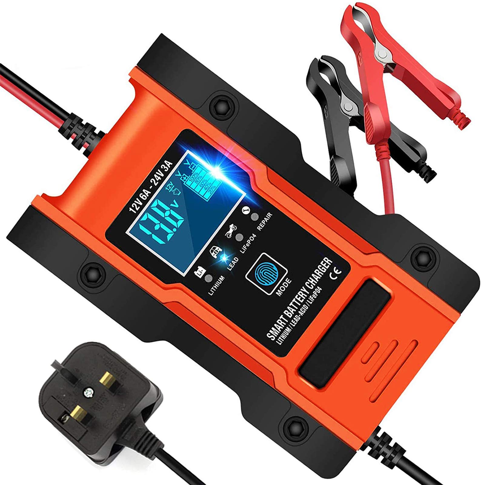 Buy JXWL Car Battery Charger, Automotive 7 Stage Charging Intelligent ...