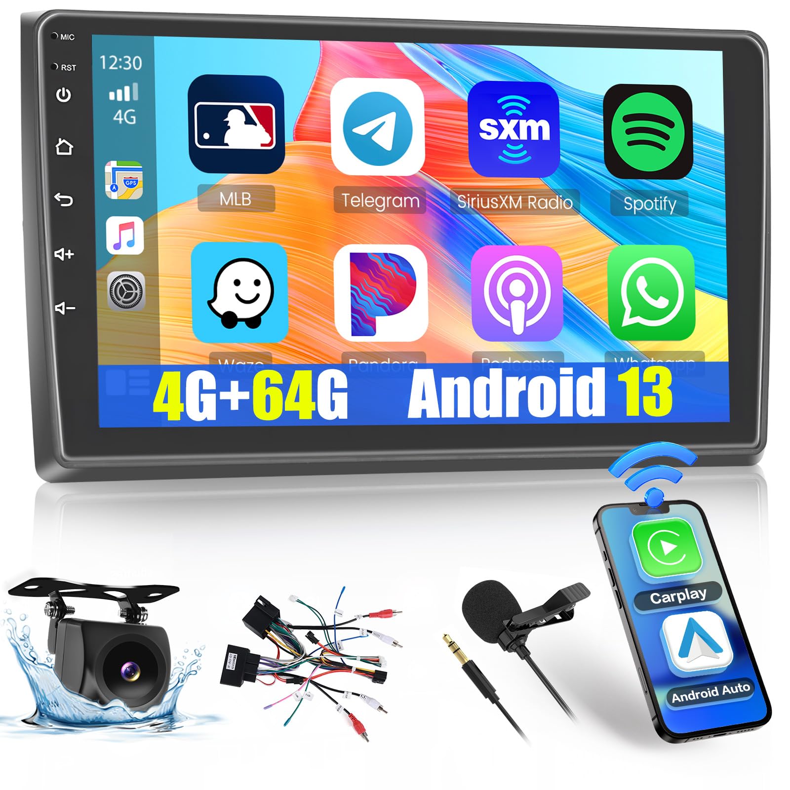 Hikity for Audi A4/S4/RS4 (2002-2007), Seat Exeo (2008-2012) Radio, 8 Core 4+64GB Android 13 Car ...