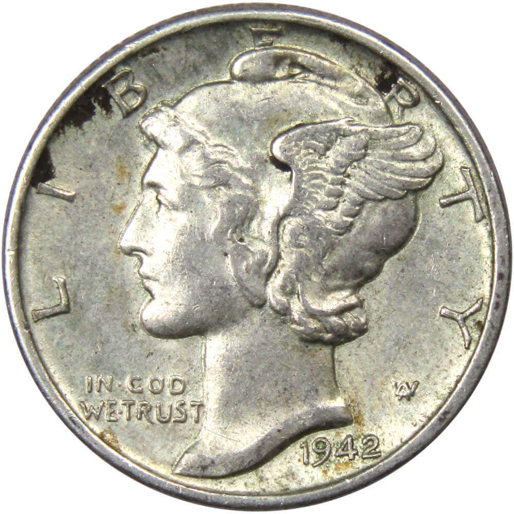 1942 Mercury Dime AU About Uncirculated 90% Silver 10c US Coin ...