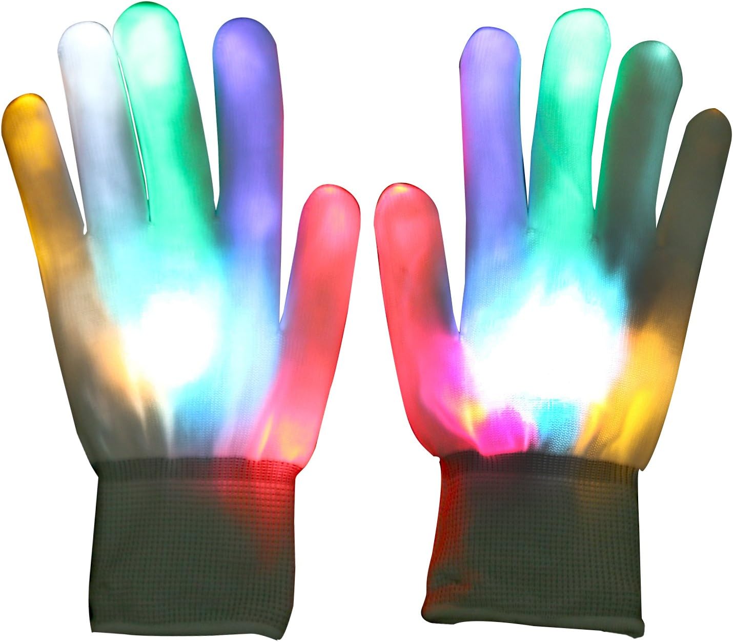 Vicloon LED Flashing Rave Gloves Finger Light Gloves with Multi Modes ...