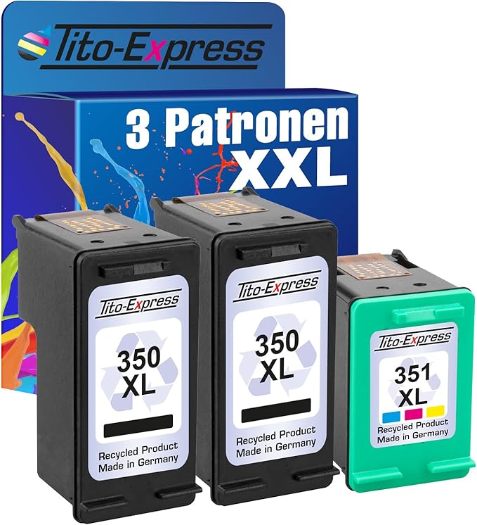 Tito-Express PlatinumSerie Set 3 Druckerpatronen für HP 350 XL & HP 351 ...