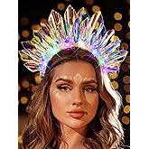Amazon.com : JEAIRTS Light Up Headband Led Crown Headbands Glow Rave ...