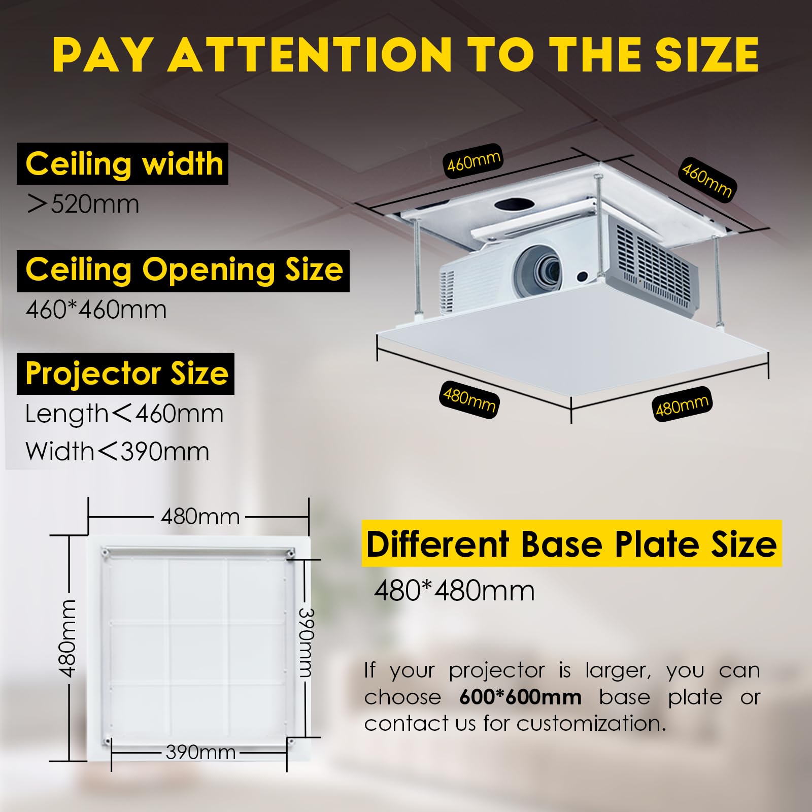 CGOLDENWALL Ultra-Thin Motorized Projector Mount Electric Projector ...