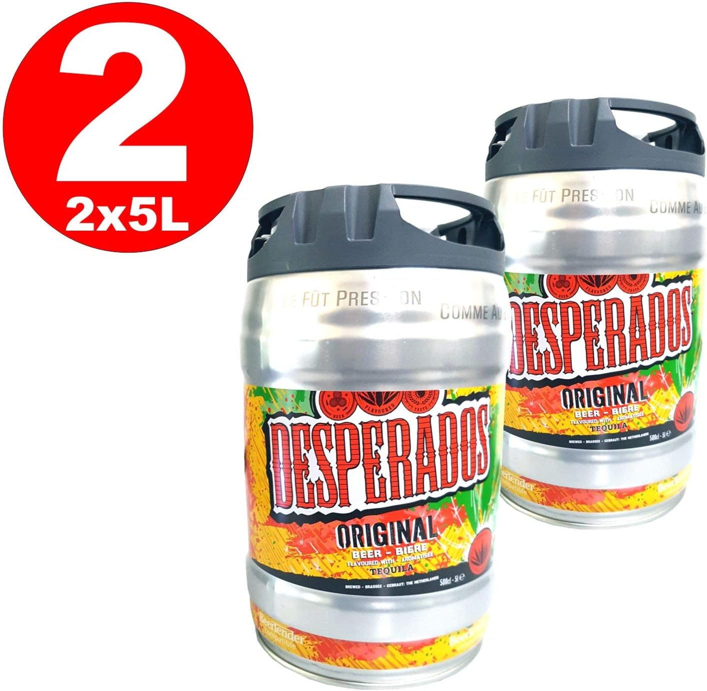 2 x Desperados beer with Tequila in 5 liter keg incl. Spigot: Amazon.co ...