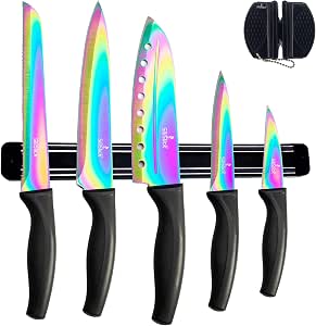 Amazon.com: SiliSlick - Rainbow Knife Kitchen Starter Set (5 ...