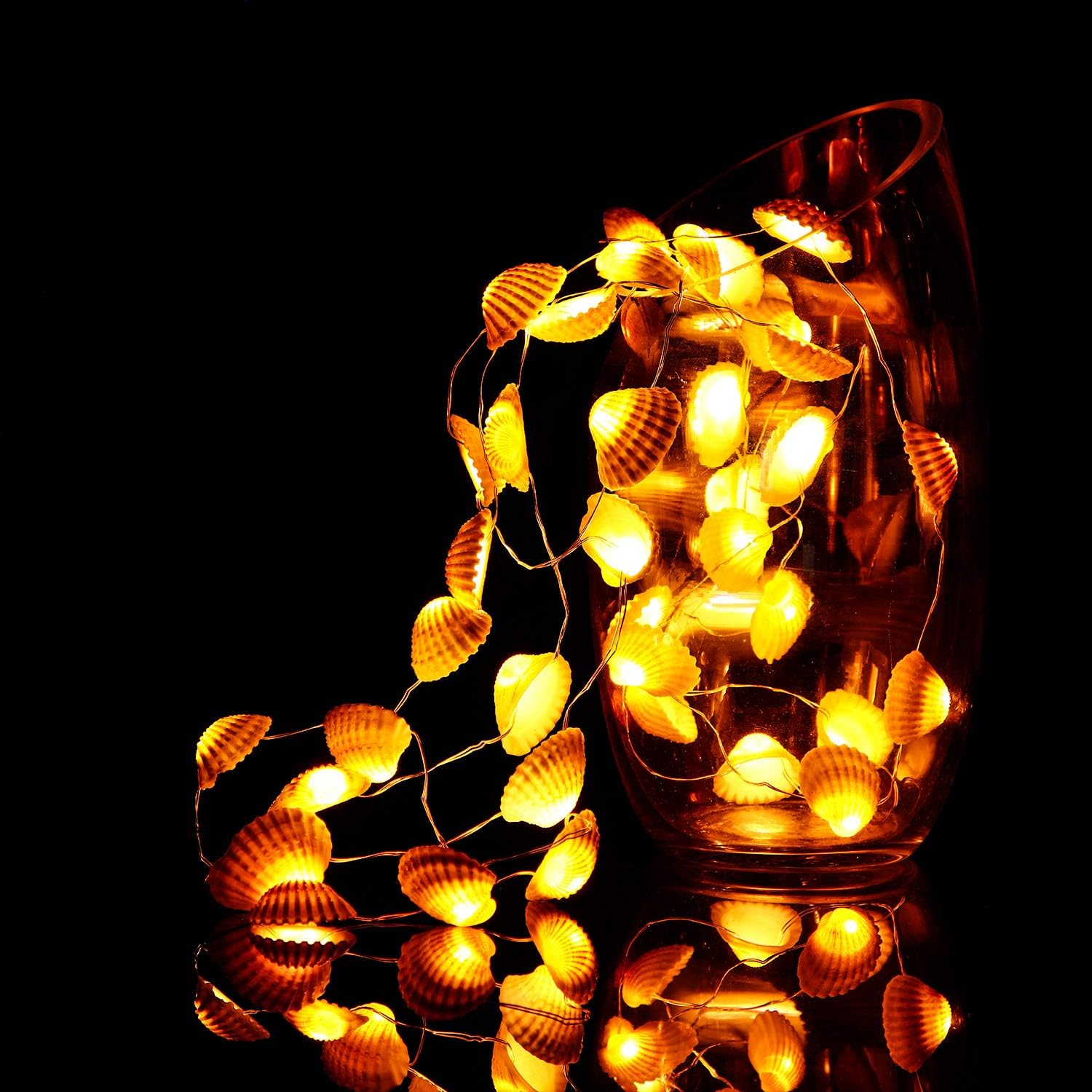 Ocean Seashell String Light, Summer Beach Sea Ocean Themed 10ft 40LEDs ...