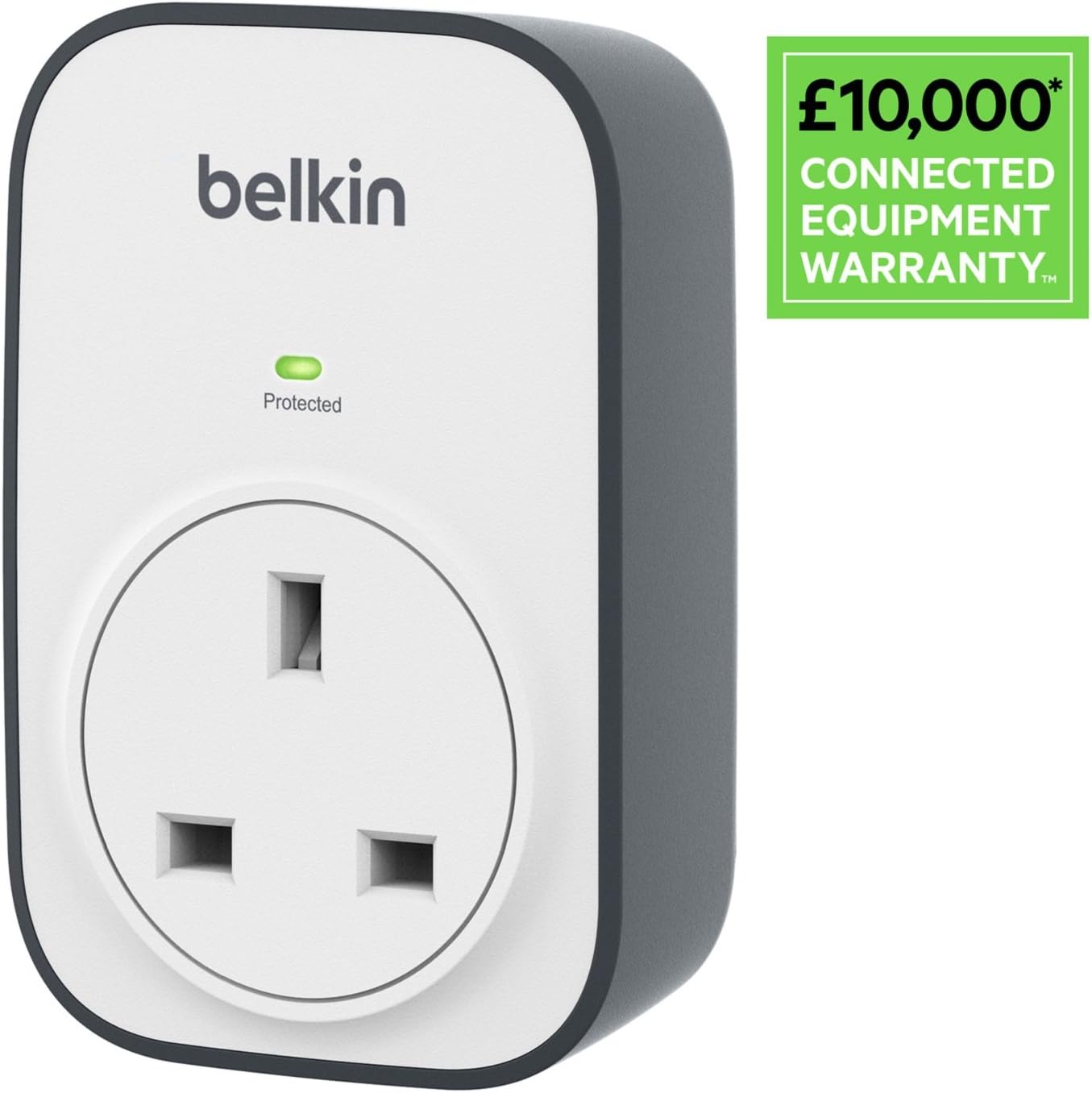 Belkin BSV102af SurgeCube 1 Way/ 1 Plug Surge Protection Plug – White ...