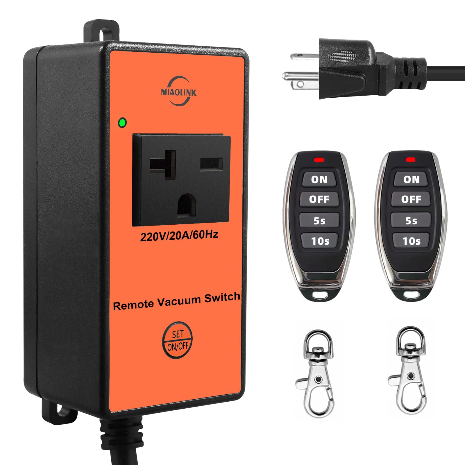 MIAOLINK 220v Automatic Vacuum Switch Wireless Remote Control Dust ...