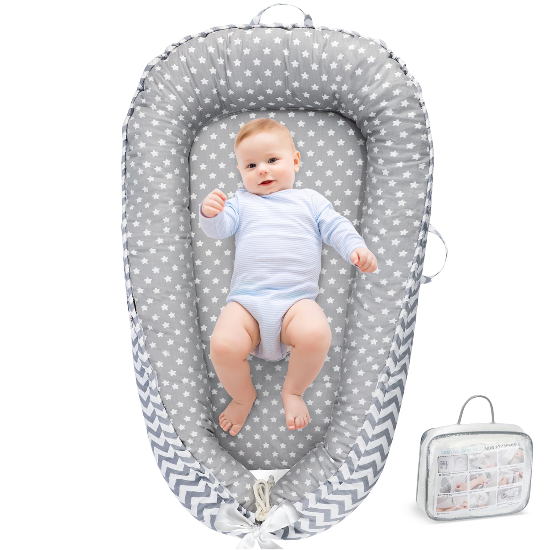 URMYWO Baby Lounger - Baby Lounger For Newborn, Breathable & Soft Baby ...