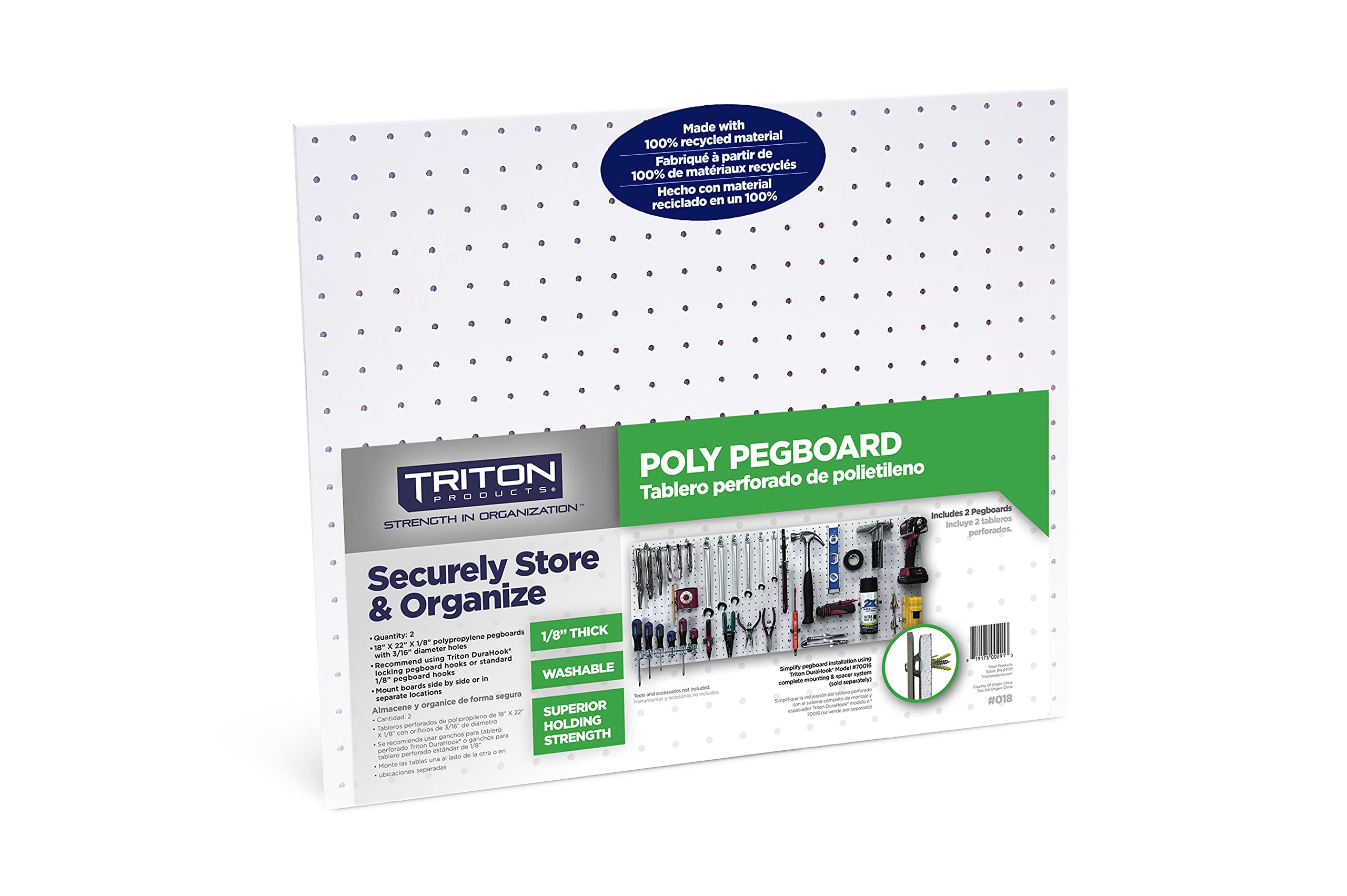 Mua Polypropylene Pegboards, 22" x 18" x 1/8", White (Set of 2 ...